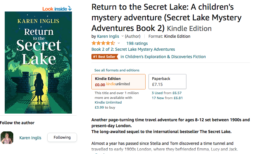 Return to the Secret Lake (8-12 yrs) – Karen Inglis ~ Children's Books